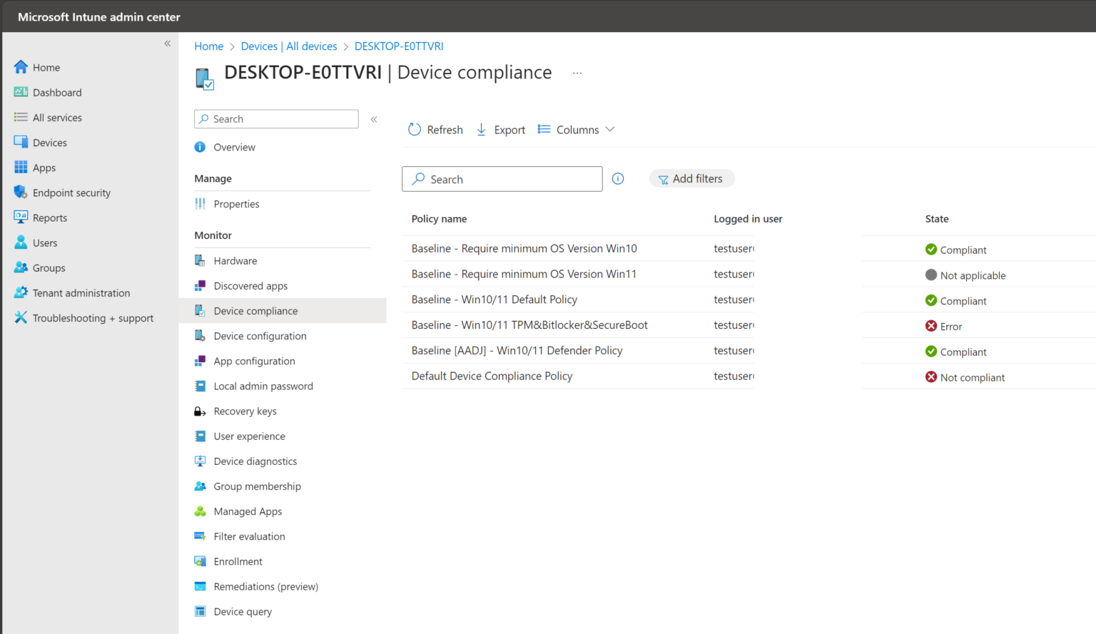 Prof-IT Intune Device Compliance - Prof-IT